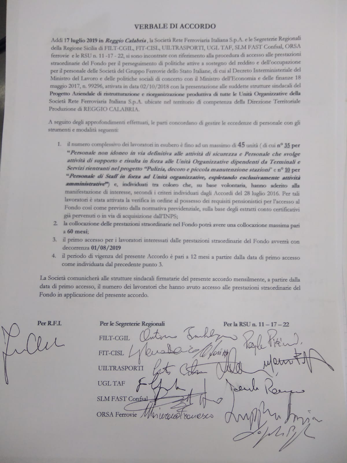 Verbale di accordo | FAST - SLM